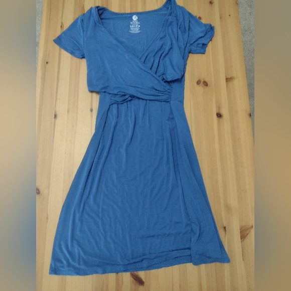 Kindred Bravely | Dresses | Kindred Bravely Blue Midi Wrap Dress | Poshmark
